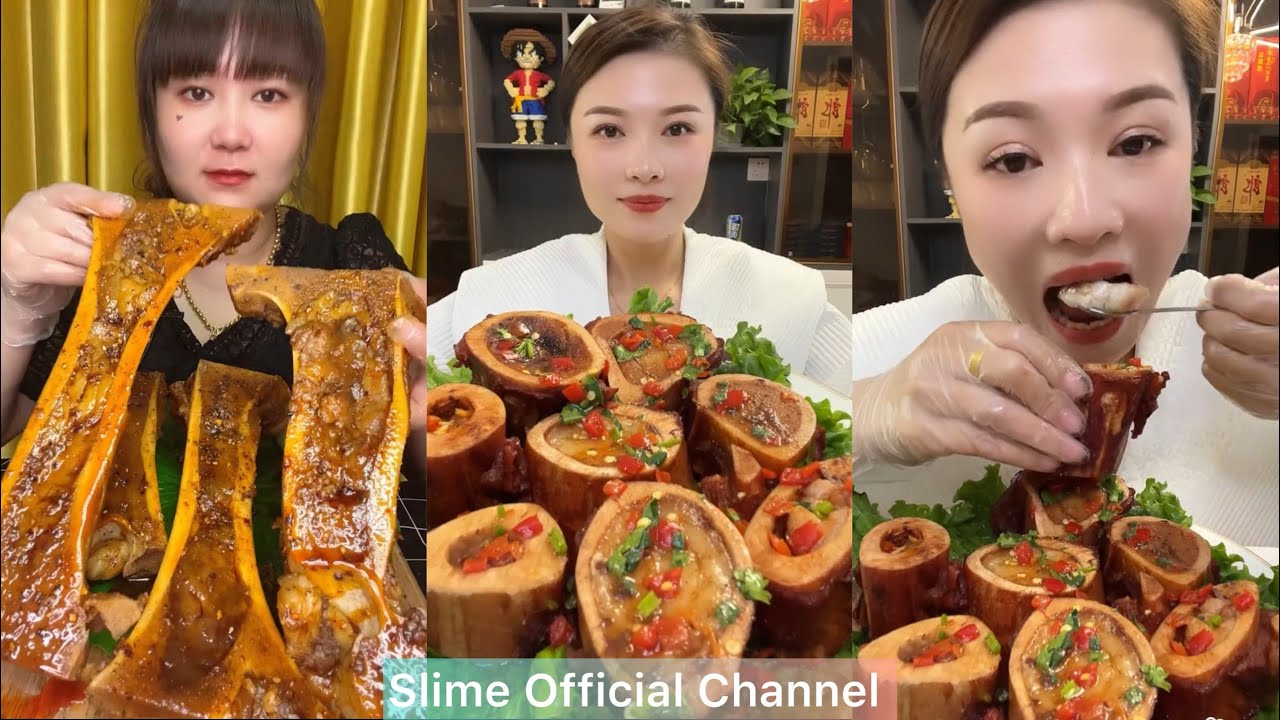MUKBANG beef bone marrow ASMR - The best of delicious Slime food #67 ...