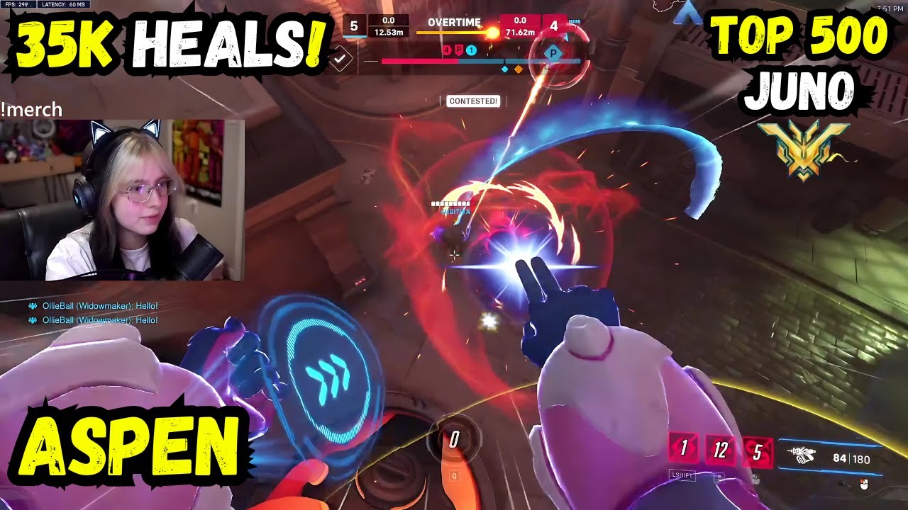 35k Heals! SUPPORT DIFF! ASPEN - TOP 500 JUNO - OVERWATCH 2 SEASON 13 - YouTube