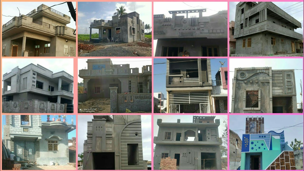 front elevation design ll face wall plastering design - YouTube