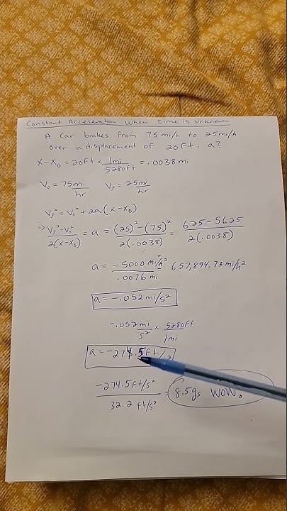 How To Solve A Constant Acceleration Problem When Time is Unknown. # ...