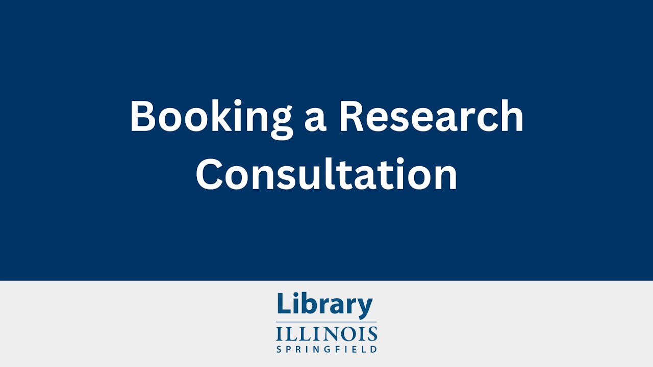 Booking a Research Consultation - YouTube