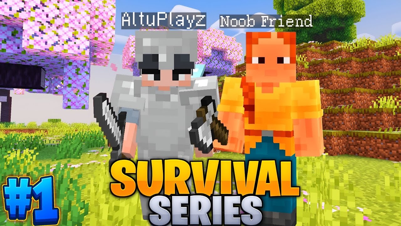 First Time I Play Minecraft With My Noob Friend 😂|| Duo Survival Series ...