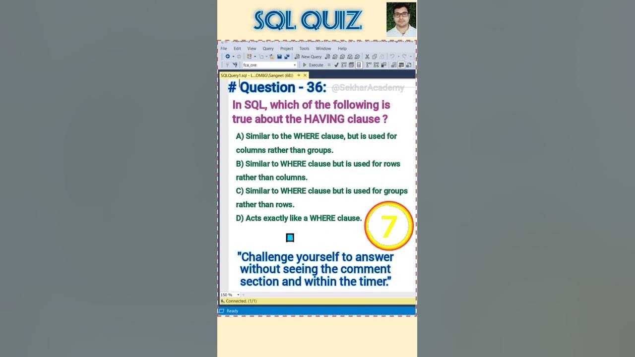 SQL Quiz 36 || #sql #mysql #coding #quiz #interview #mcq #shorts #viralvideo #reels ...