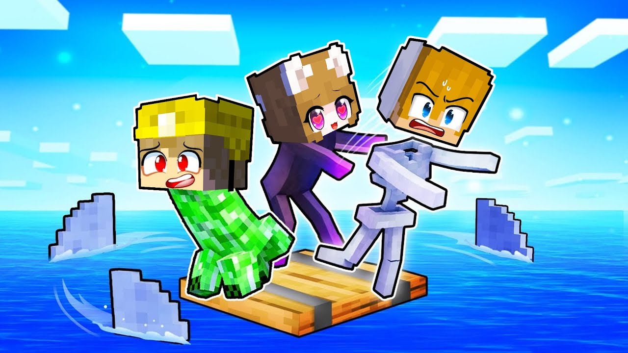 TRAPPED On ONE RAFT as MOBS in Minecraft! ( Tagalog ) - YouTube