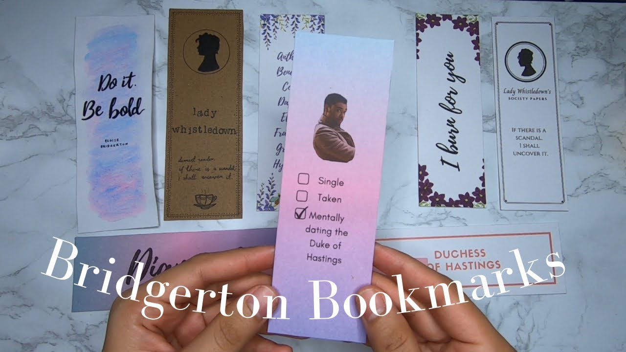 DIY Bridgerton Bookmarks + FREE printable bookmarks 👑 ️ - YouTube