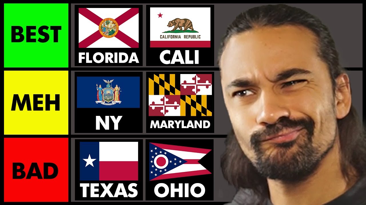 American Ranks EVERY State in the US (All 50 States Ranked) - YouTube
