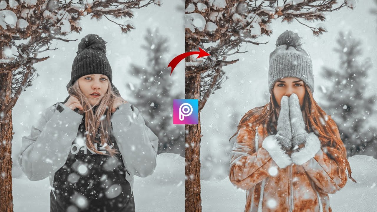 PicsArt Winter Snowfall Photo Editing | Winter Editing | Background ...