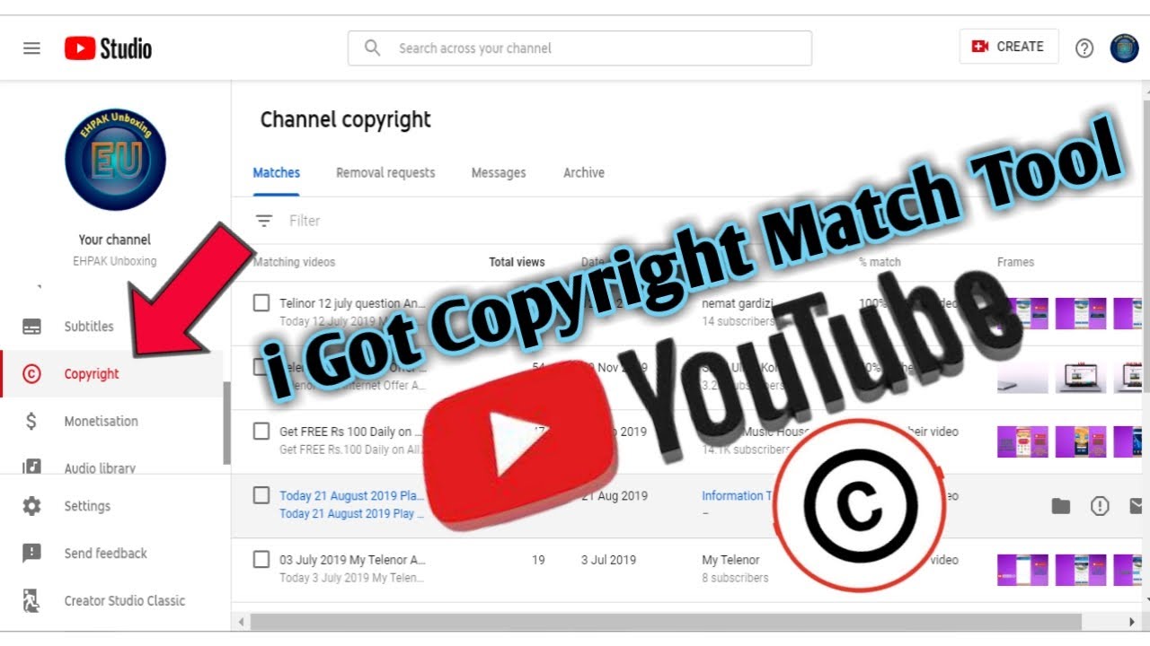 I Got Copyright Match Tool | Enabled Copyright Youtube Tool | How to ...