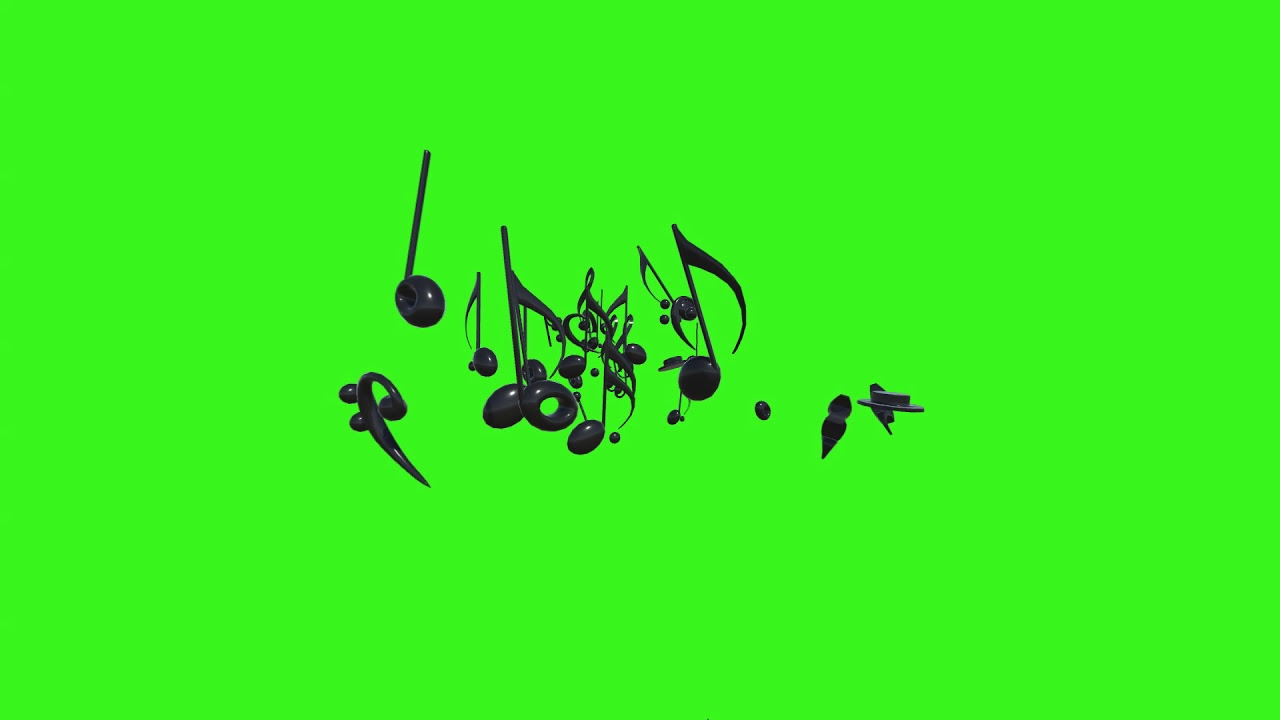 Music Notes on Green Screen Animation Royalty Free - YouTube