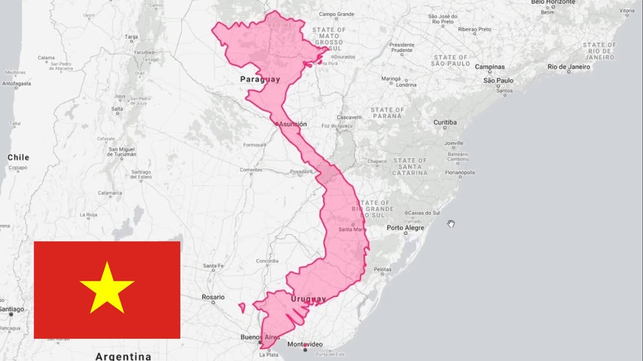 Vietnam s Size Compared To Other Countries World Map 2 YouTube