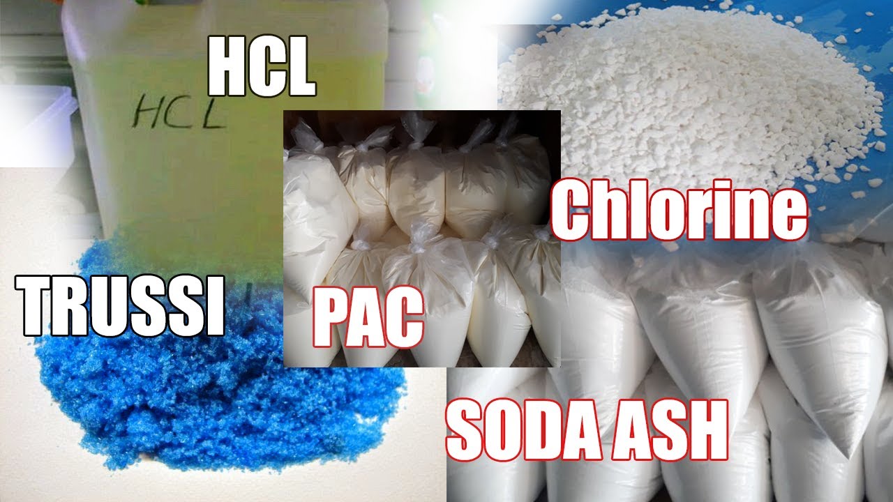 Nama dan fungsi dari obat kolam renang | Chorine | Soda Ash | PAC | HCL ...