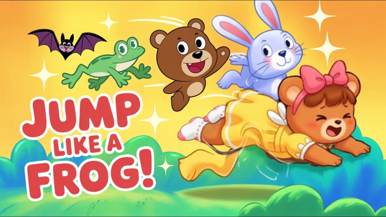 Jump Like a Frog Song with Hummy Bear | Animal Movement Fun for Kids ...