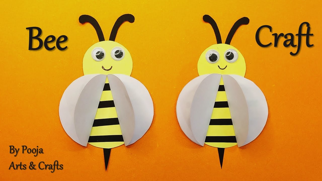 सुंदर सी मधुमक्खी | Easy Bee Craft | Origami Paper Bee Craft Activity ...