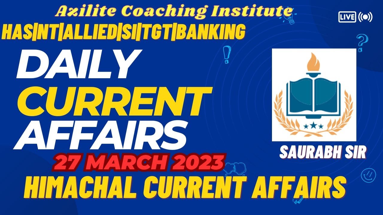 Hp Current Affairs 27March 2023|DAILY CA MCQ|STATE|NATIONAL ...