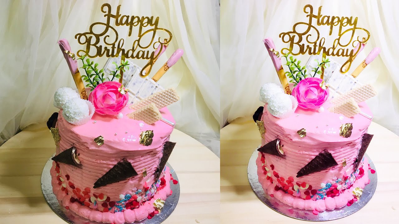 How To Make Strawberry Cake | Chocolate overload cake |Cake design ...