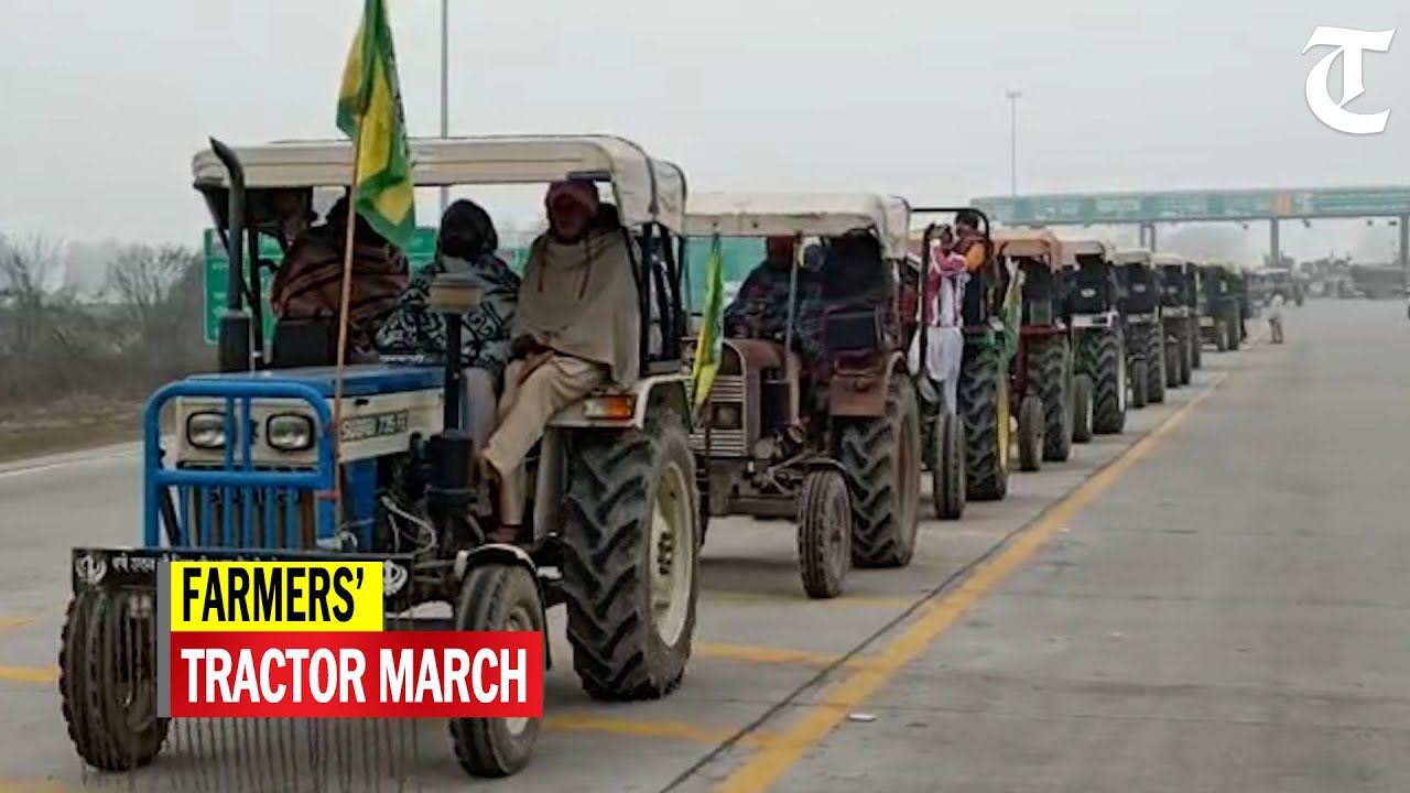 Farmers hold tractor march to mobilise people for Republic Day tractor ...