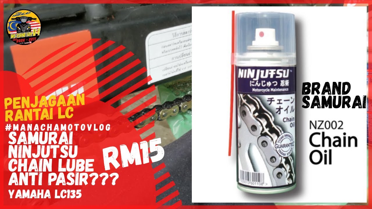 SPRAY RANTAI MOTOR TERBAIK RM15 ANTI PASIR SAMURAI NINJUTSU CHAIN LUBE ...