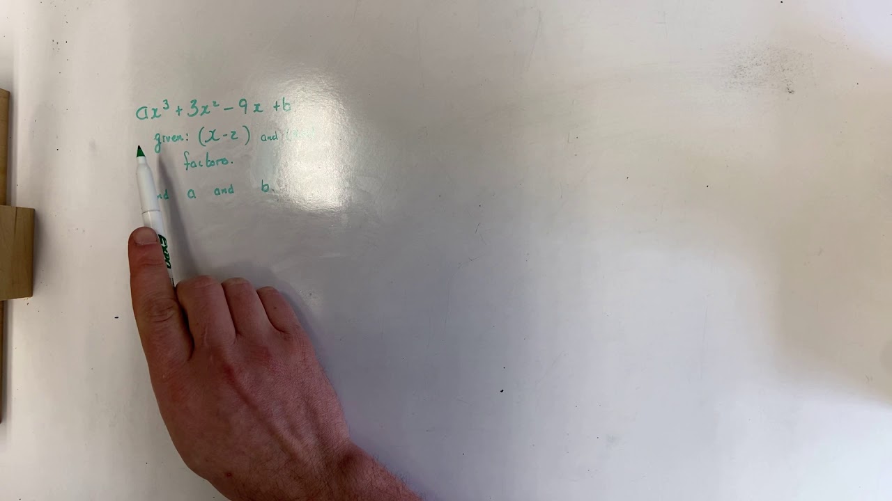 Using the Factor Theorem to find the missing coefficients - YouTube