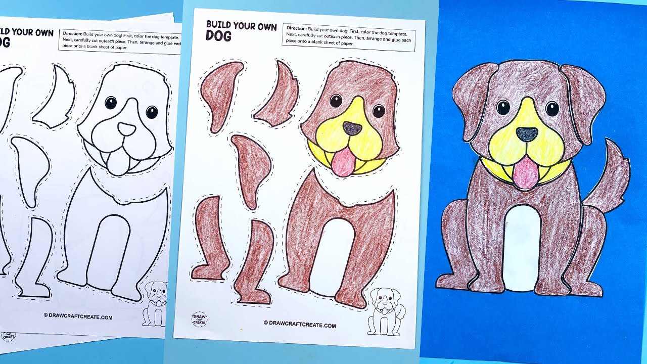 How To Build A Dog Craft | Paper Craft | Draw Craft Create - YouTube