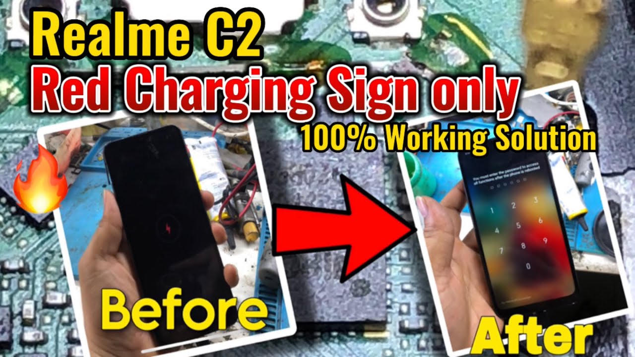 How to fix Realme C2 Red charging sign only || Full shorted 🔥 ...