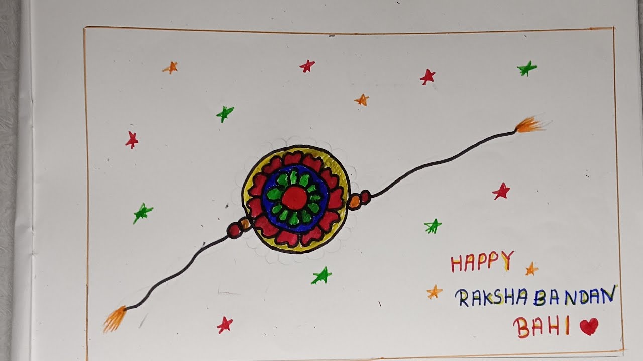 Rakhi drawing made easy| Rakshabandhan special drawing Card| How to ...