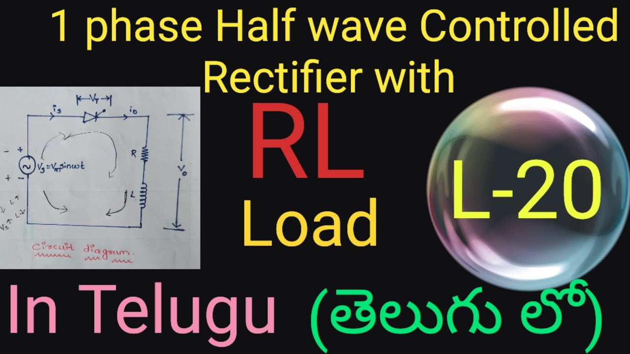 single phase Half wave Controlled Rectifier with RL Load in telugu-PE ...