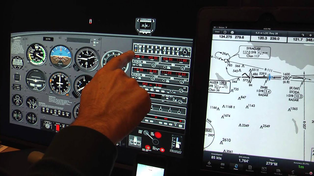 Elite Flight Simulator along with iPad approach into SYR - YouTube