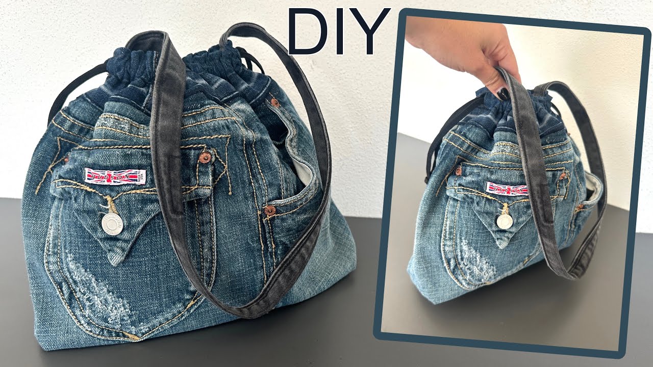So easy! You can make this DENIM BAG from your old jeans at home DIY ...