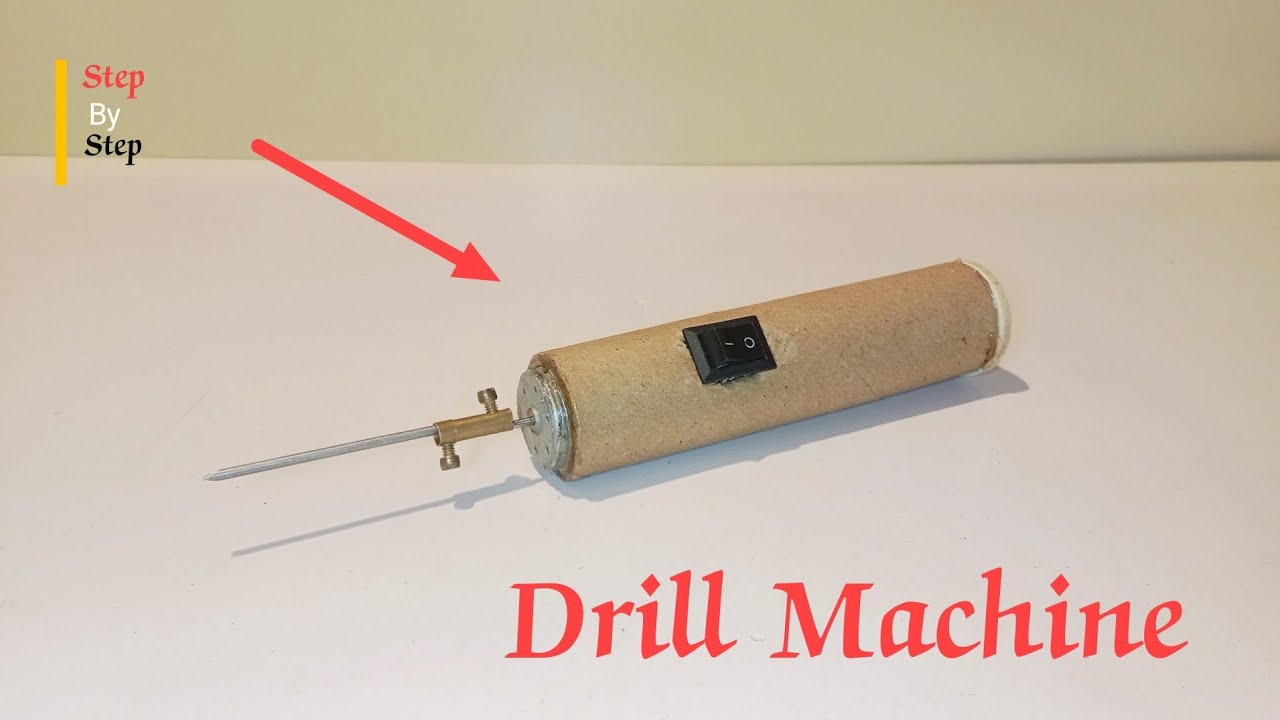 How to make a drill machine with dc motor at home || Drilling machine ...