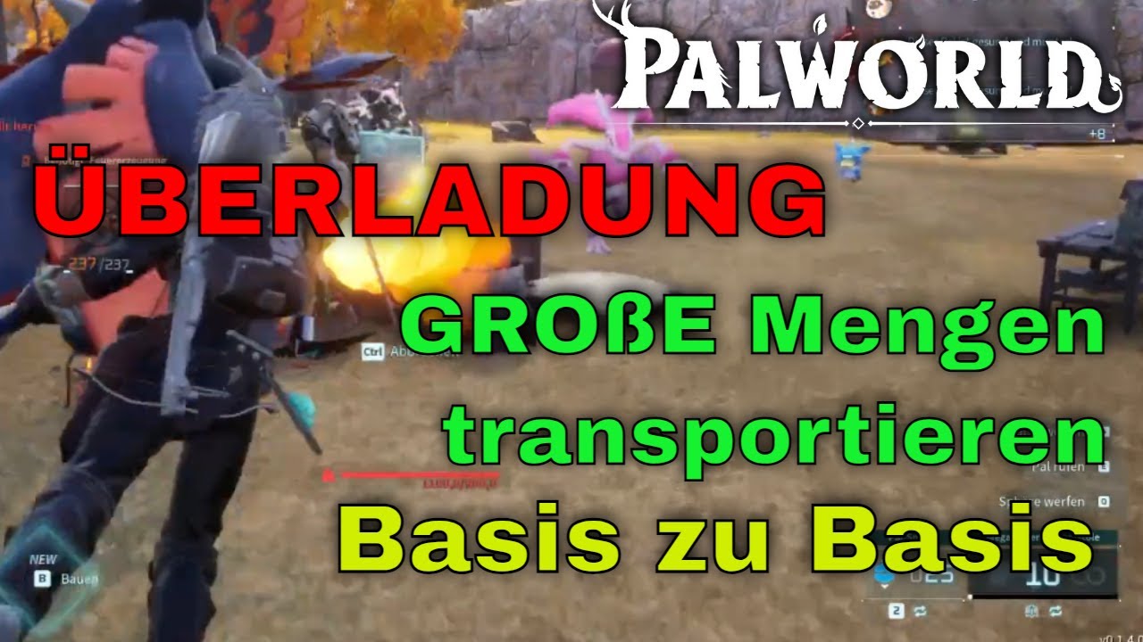 Palworld Tipp #2 Transport bei Überladung und großen Mengen, Basis zu ...