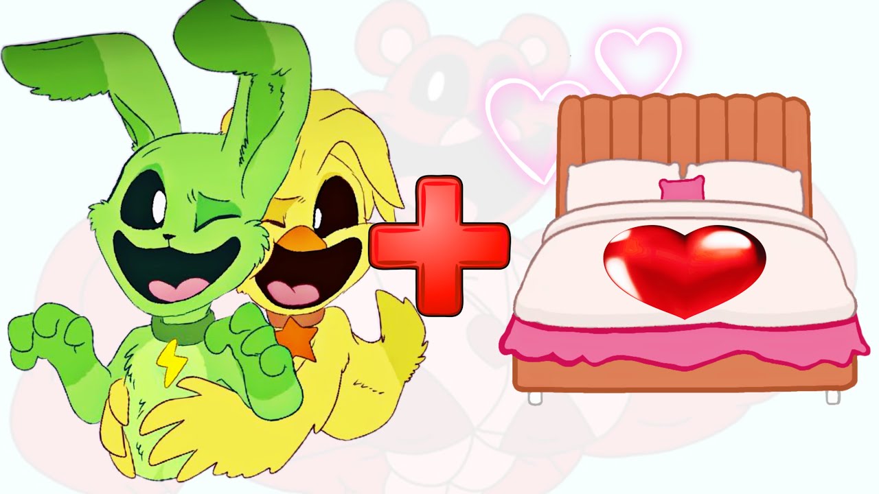 Hoppy Hopscotch & KickinChicken + LOVE Bed = ? (Poppy Playtime 3 ...