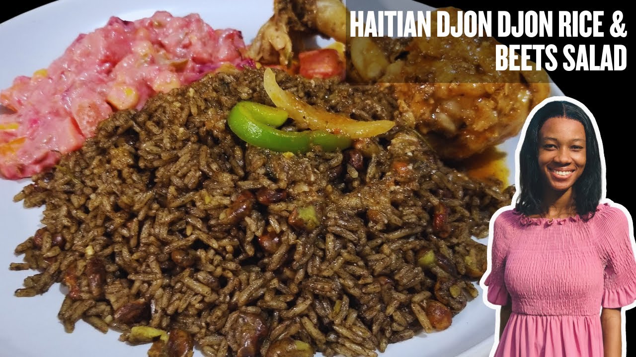 |HAITIAN FOOD| Haitian djon djon rice with beets salad - Du riz djon ...