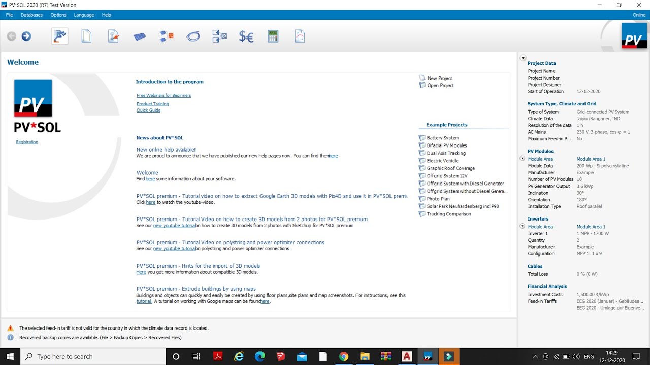 PV SOL SOFTWARE TOOL TRAINING- TO DESIGN SOLAR ENERGY YIELD REPORT ...