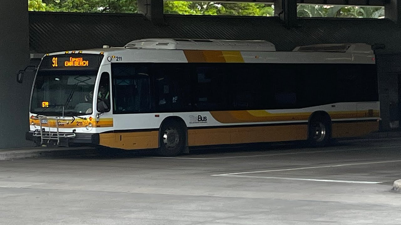 TheBus Honolulu Bus 211 LFS Route 91 Express Ewa Beach (Part 1, H-1 ...