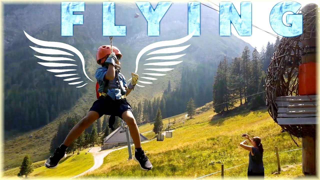 FLYING | Adventure Playground ZIP LINE FOR KIDS - YouTube
