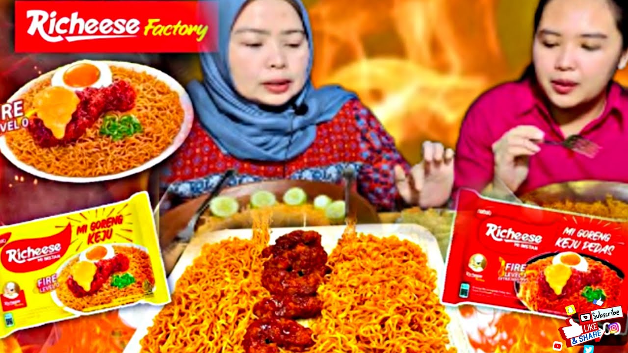 MUKBANG MIE RICHEESE VS INDOMIE GORENG ACEH PLUS TEMPURA AYAM SIHLIN🔥🔥 ...