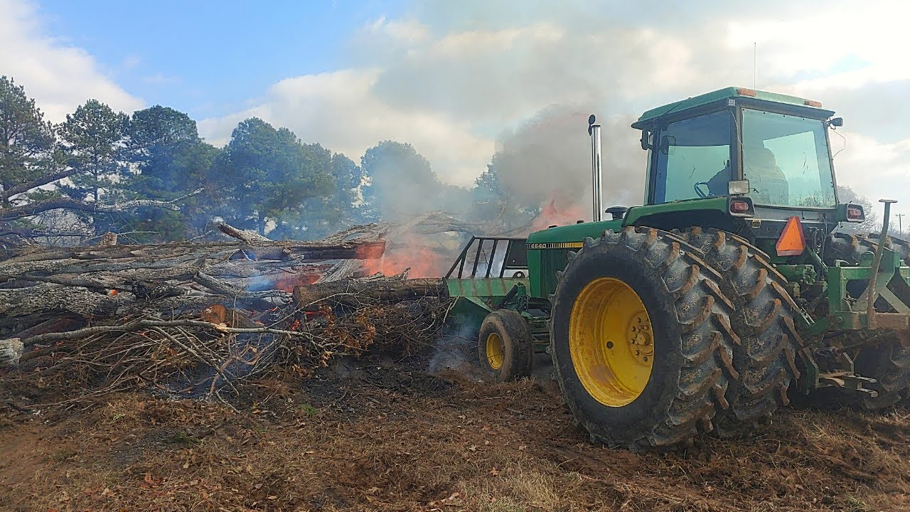Playin" with Fire! (John Deere 4640 + Dozer Blade) - YouTube