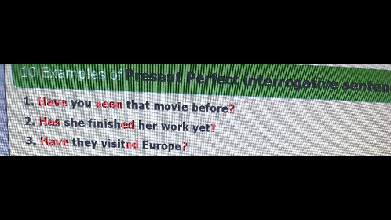 GRAMMAR PRESENT PERFECT INTERROGATIVE SENTENE, Easy English ...