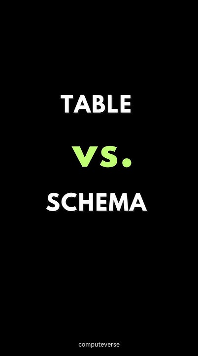 SQL TABLE Vs. SCHEMA ️ - YouTube