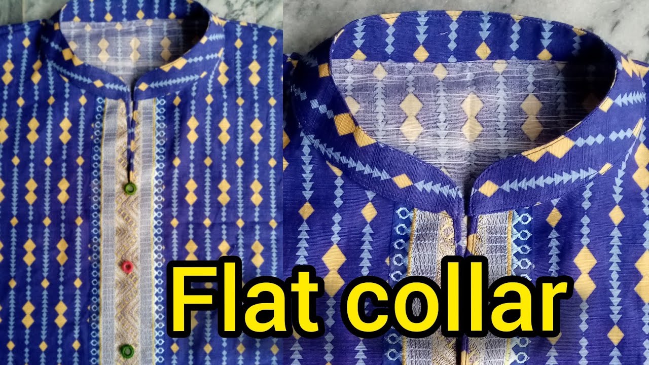 flat collar cutting and stitching ||rounded collar neck design ||flat ...