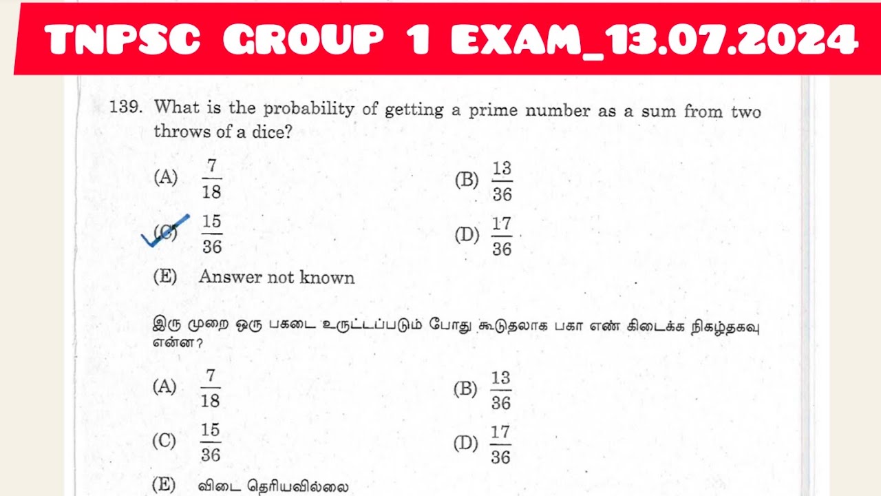 What is the probability of getting a prime number as a sum from two throws of a dice? - YouTube