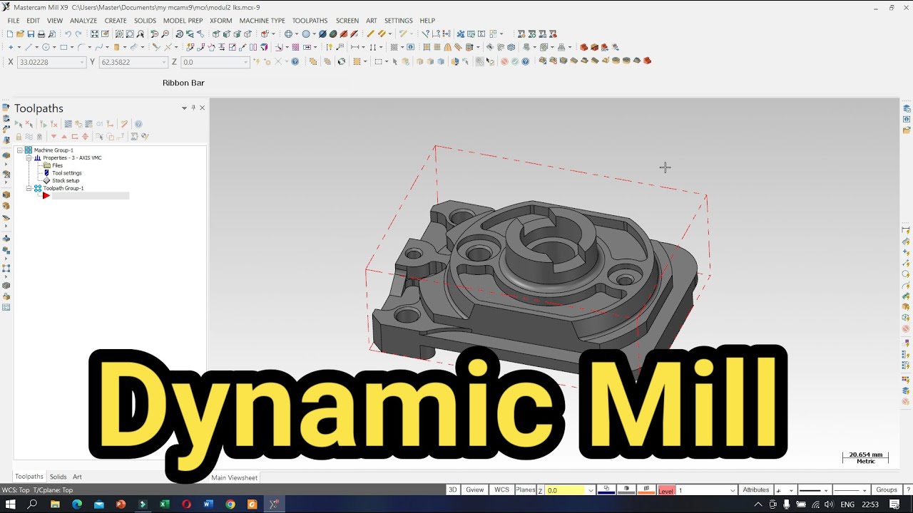Mastercam X9 | Dynamic Mill | LKS Milling Jabar 2022 - YouTube
