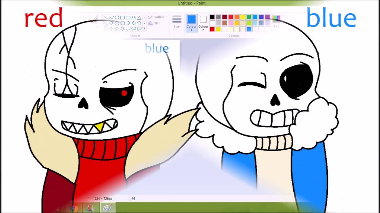 red and blue sans - speedpaint and gift - YouTube