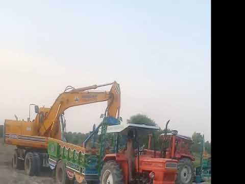 tractor trali loading - YouTube