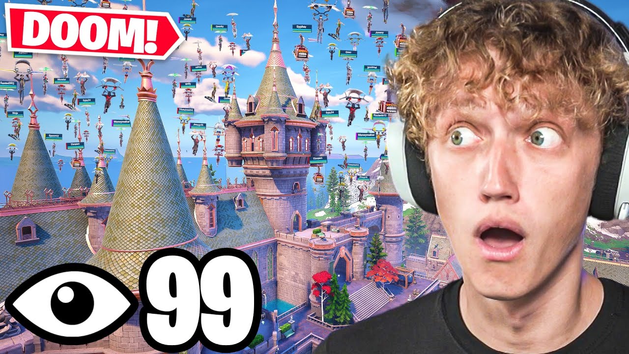 I Got 100 Players To Land At CASTLE DOOM In Fortnite! (Season 4) - YouTube