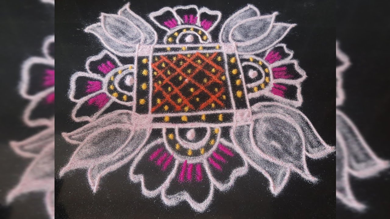 creative kolam rangoli design - YouTube
