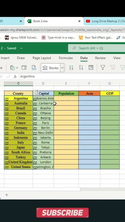 How to add geography data in excel । ।#Shorts #computertipstrickshindi ...