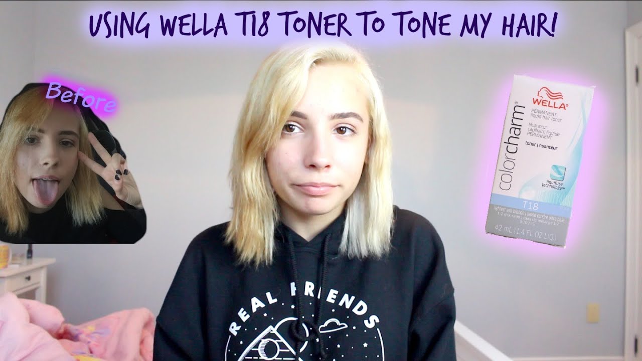 Toning My Hair With Wella T18 Toner! - YouTube