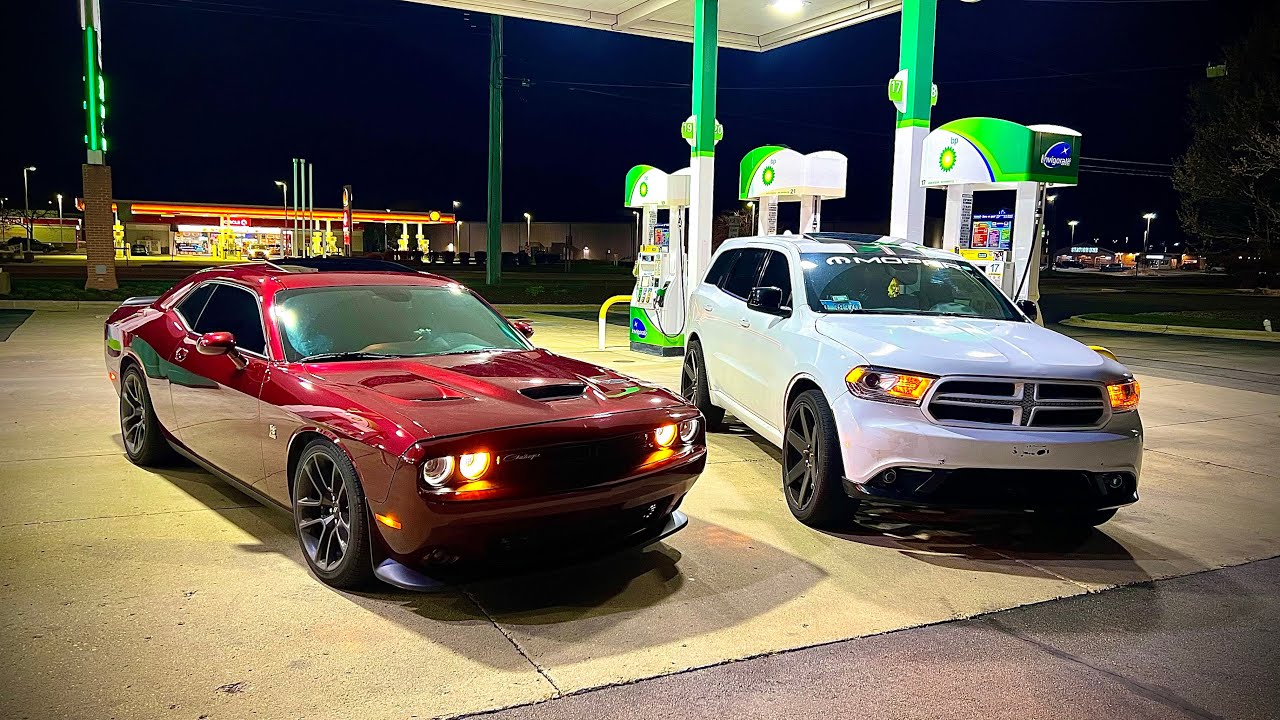 MY SCAT PACK AND DURANGO CUTTING UP TO A MEET!!! - YouTube