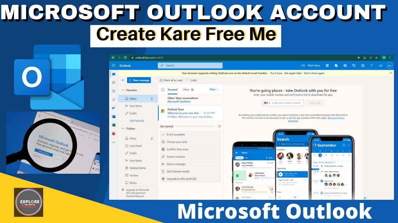 How To Create A Microsoft Outlook Account | Outlook account Kaise ...